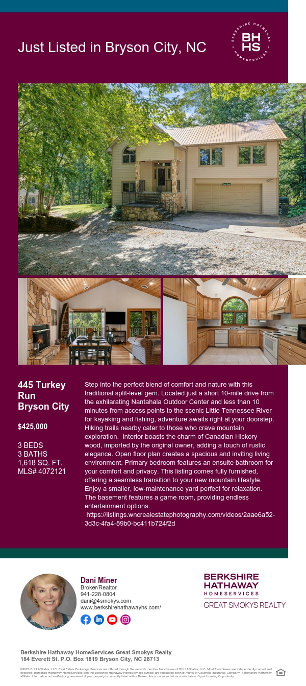 Just Listed in Bryson City, NC