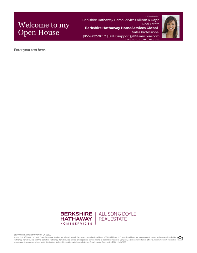 Open Text Flyer with optional images/videos