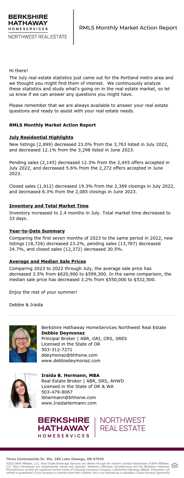 July 2023 Market Action Report - ecard