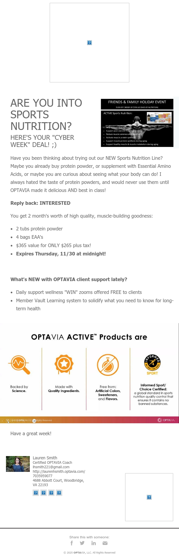 A message from your OPTAVIA Coach