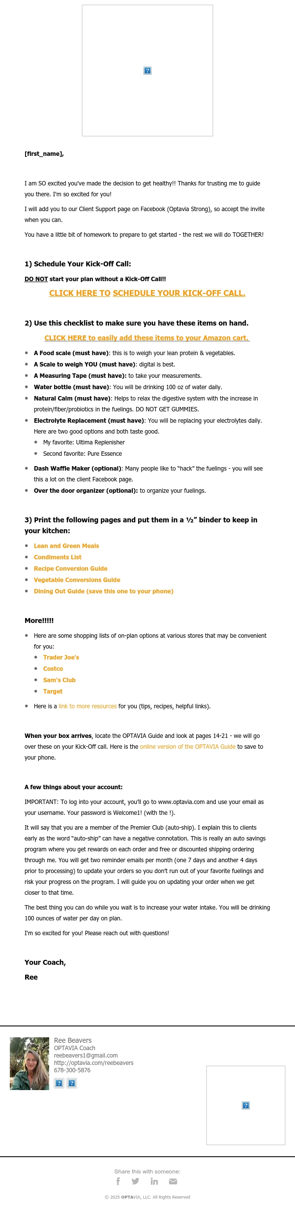 A message from your OPTAVIA Coach