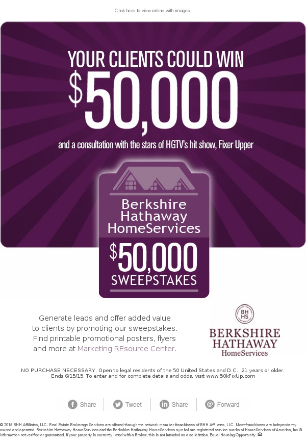 Sweepstakes Launch eMail